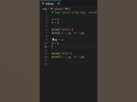 Swap Variables Using Third Variable In Python #python #swapvariables - YouTube