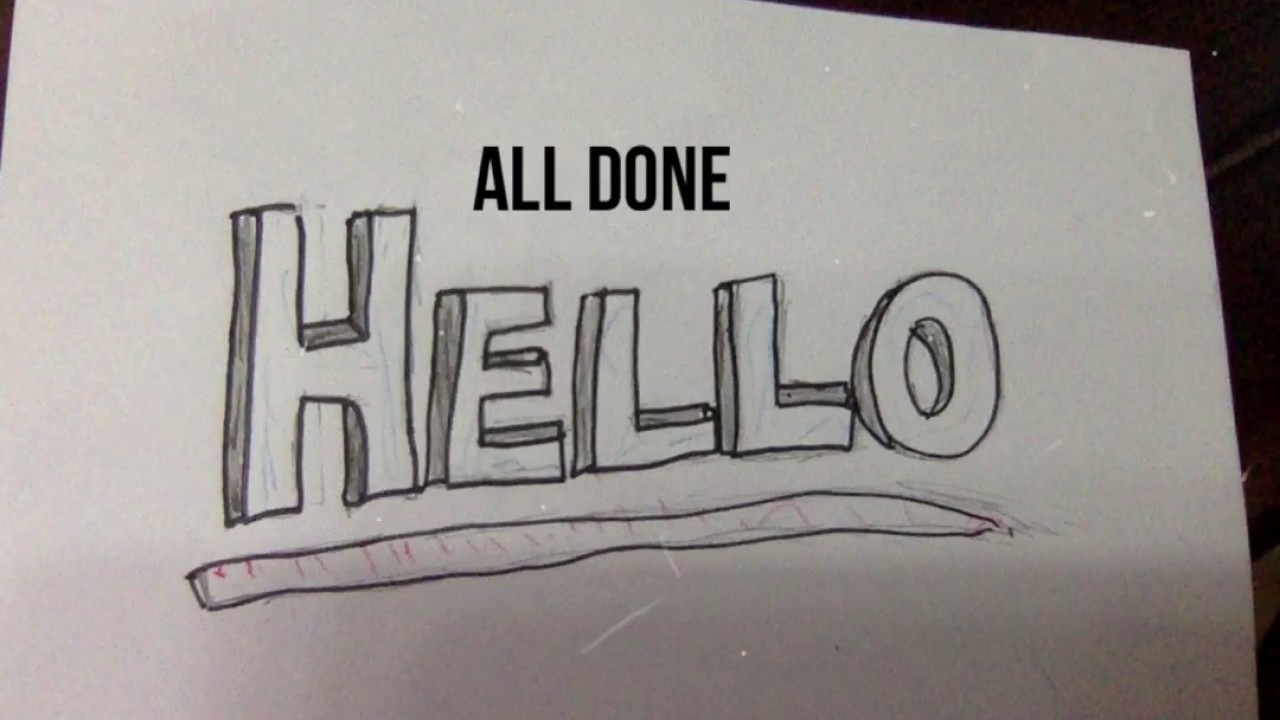 how to draw hello word art - YouTube