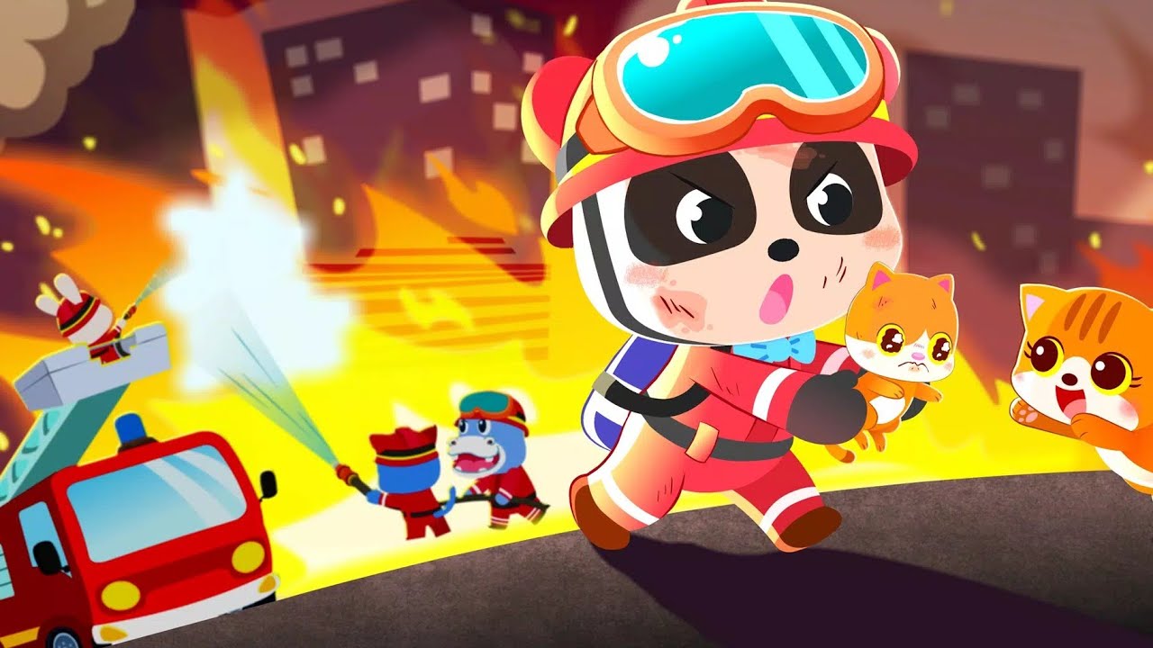 fire station,little baby Panda! fire station cartoon - YouTube
