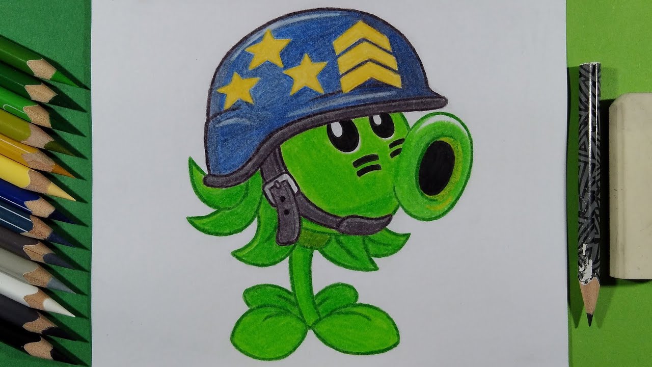 Dibujando a Mega Guisantralladora | Plants vs. Zombies 2 | Drawing Mega ...