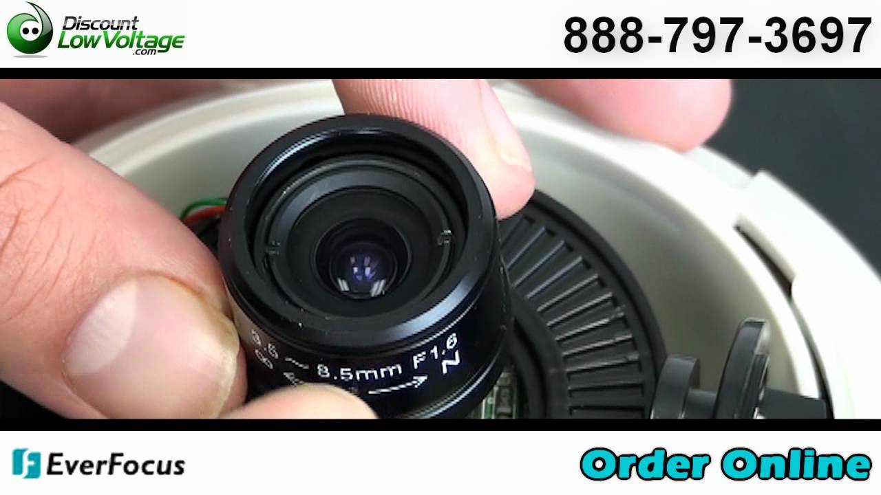 Everfocus ECD360AV 3-Axis High Resolution Varifocal Color Dome Camera ...