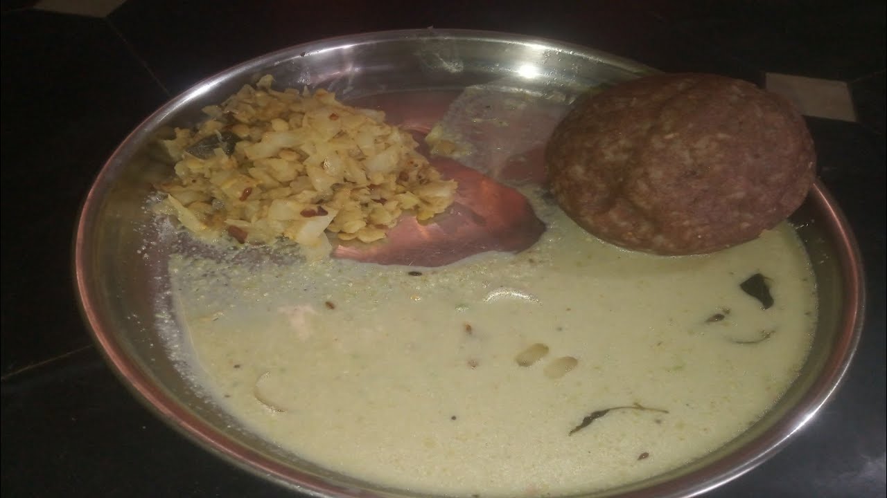 ಎಲೆ ಕೊಸಿನ ತಿಳಿ ಸಾರು ಮತ್ತು ರಾಗಿ ಮುದ್ದೆ / village style cabbage tili ...