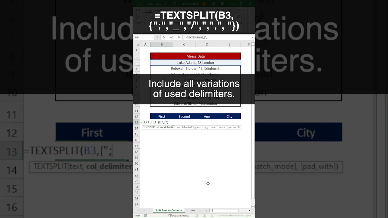 Easily Split Text Into Columns In Excel Using Multiple Delimiters Easily Split Text Into Columns In Excel Using Multiple Delimiters