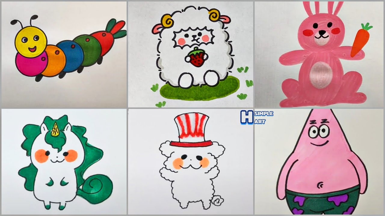 Vẽ hình cute đáng yêu | How to draw cute pictures | Cute Drawing #13 ...