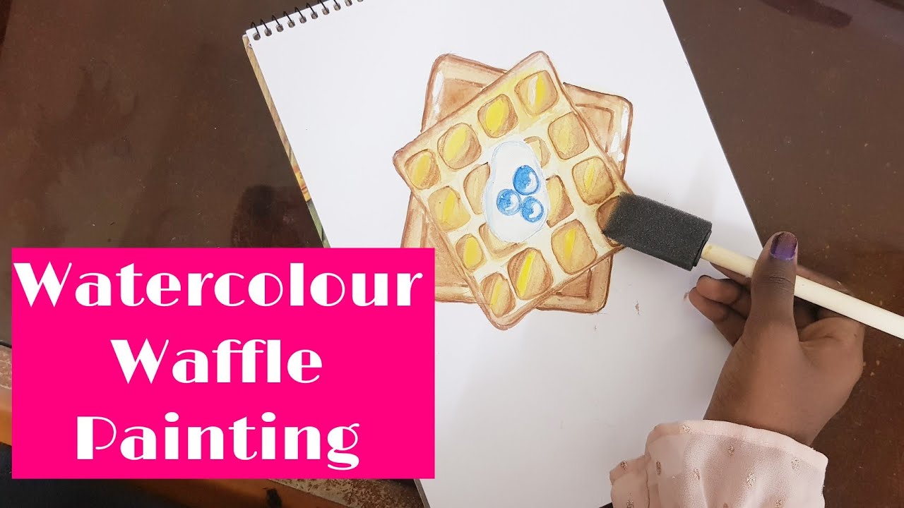 Watercolor Waffle Painting I Easy Painting for Beginners I Aishwarya ...