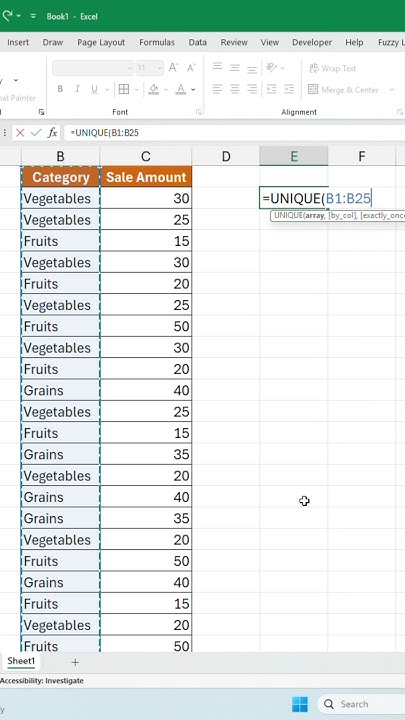 Learn the UNIQUE Formula in Excel & Google Sheets: Step-by-Step Tutorial! #excel #hindi #unique ...