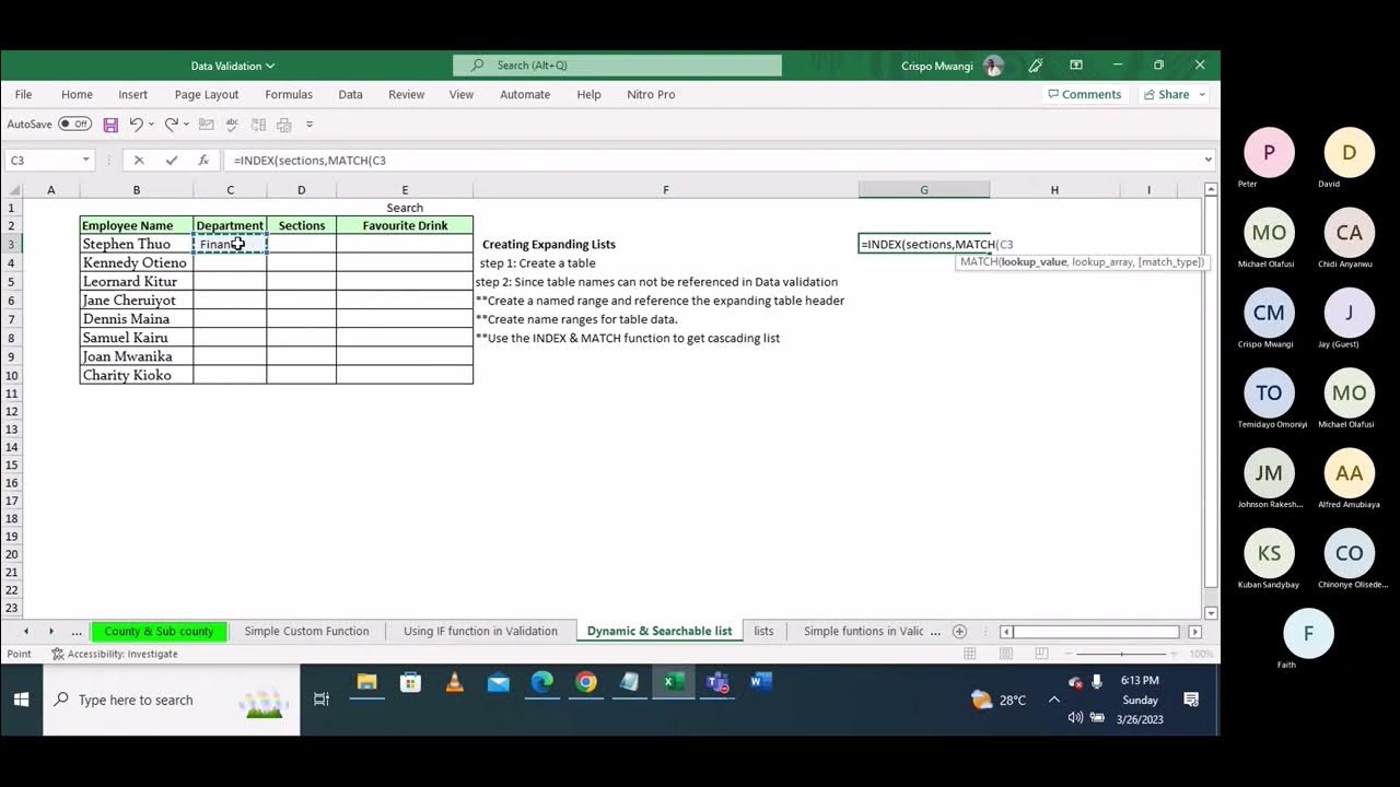Excel Office Hour 132: Advanced Data Validation techniques | Crispo Mwangi - YouTube