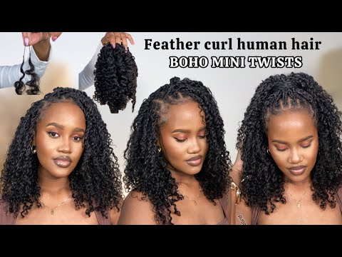 BOHO MINI TWIST tutorial | Feather Curl Human hair extensions | ft BLL Hair