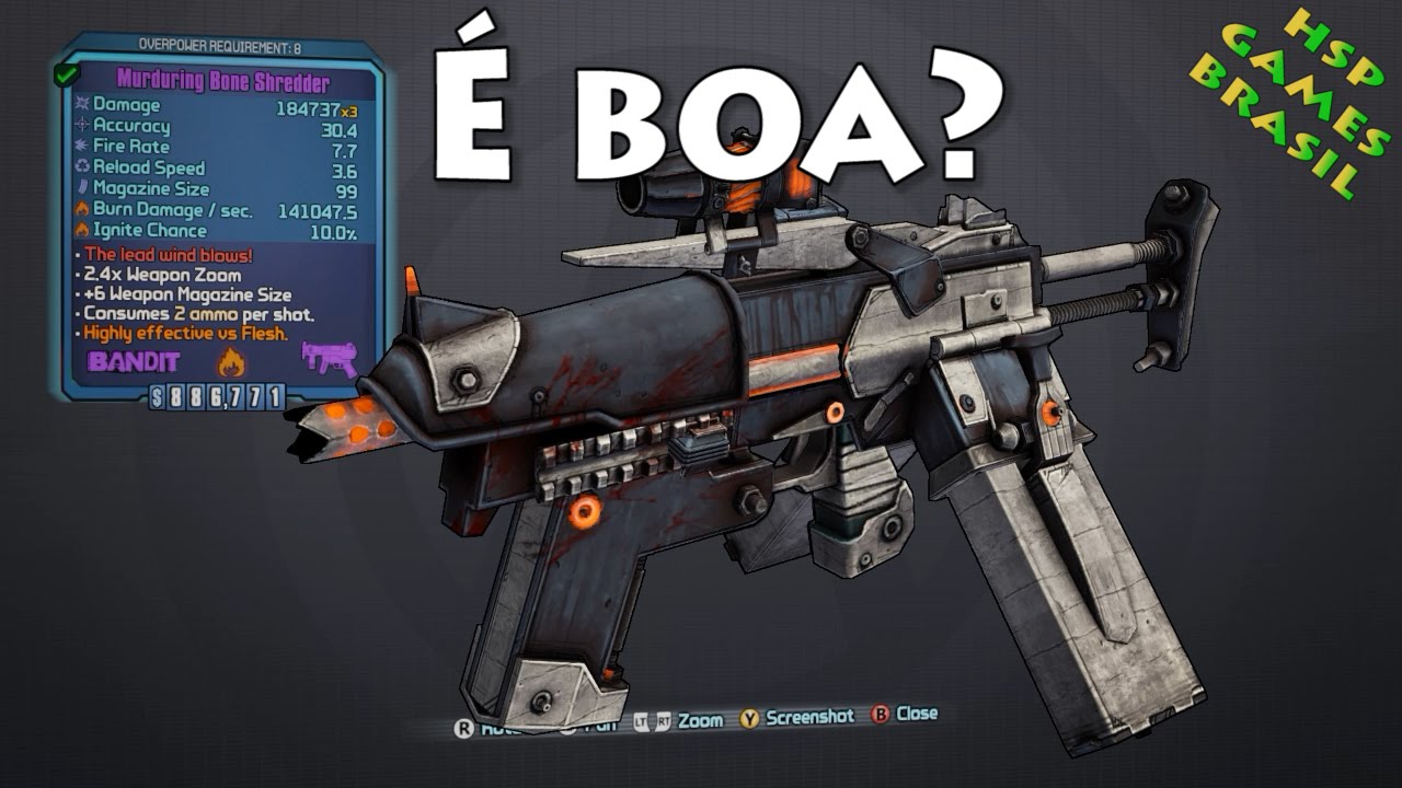 Bone Shredder é boa no Op8? Borderlands 2 - Testando armas - YouTube