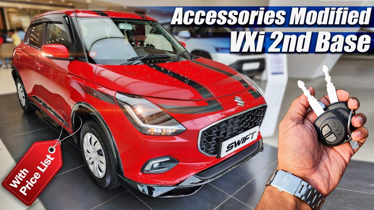 2024 Maruti Swift VXi with Accessories Modified, Price List, Mileage ...