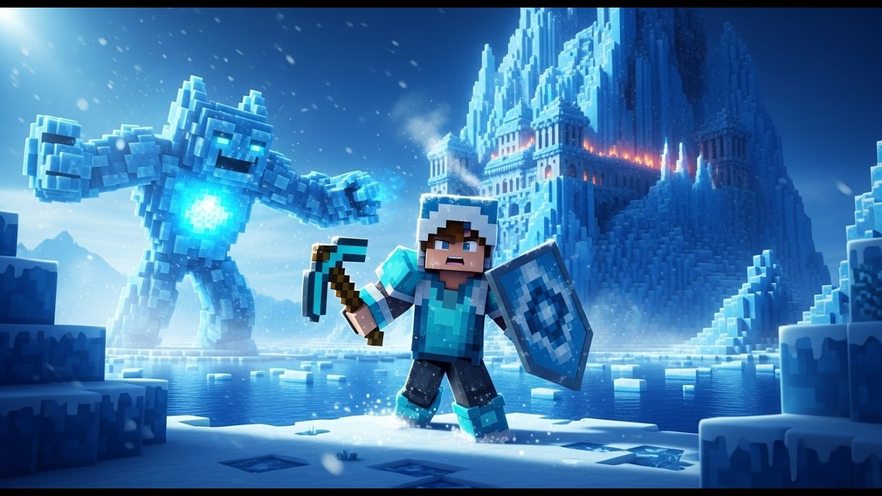 100 Days Glacial Prison: AI Minecraft Cinematic – Building a Frost ...