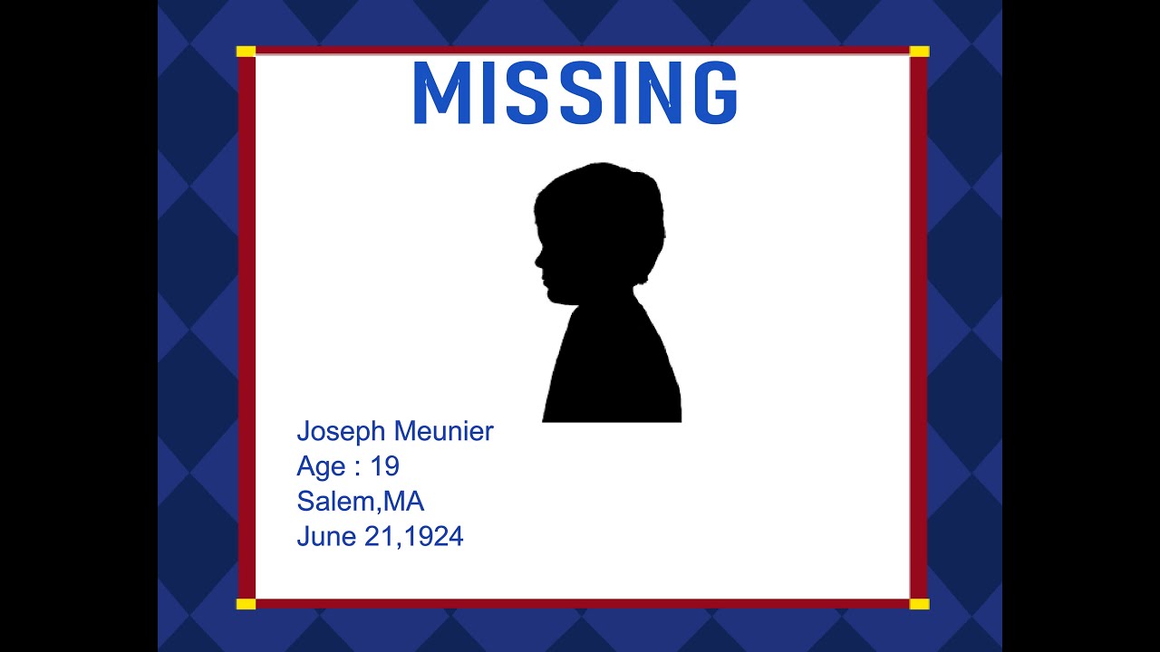 Joseph Meunier Vanished From Salem,MA In 1924 Without A Trace - YouTube
