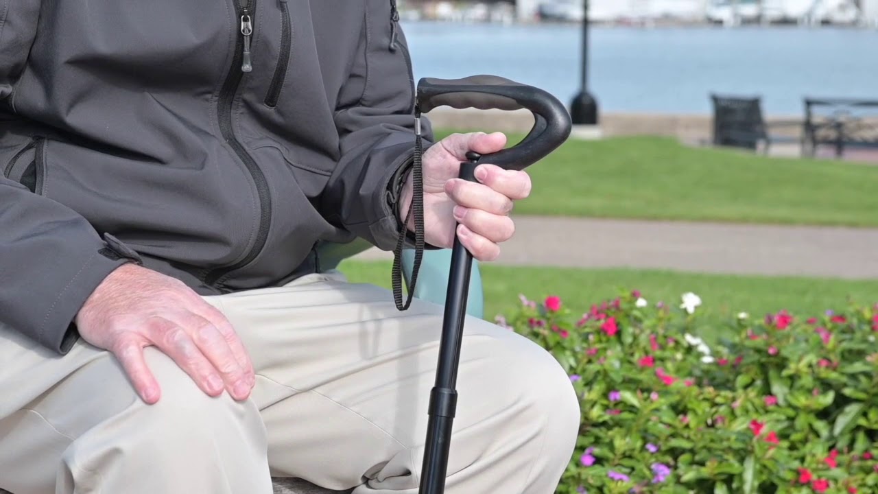 LS 616 Push Button Walking Cane - YouTube