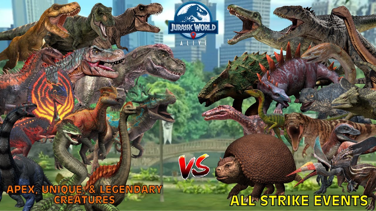 Apex, Unique, & Legendary Creatures vs All Strike Events - Jurassic ...