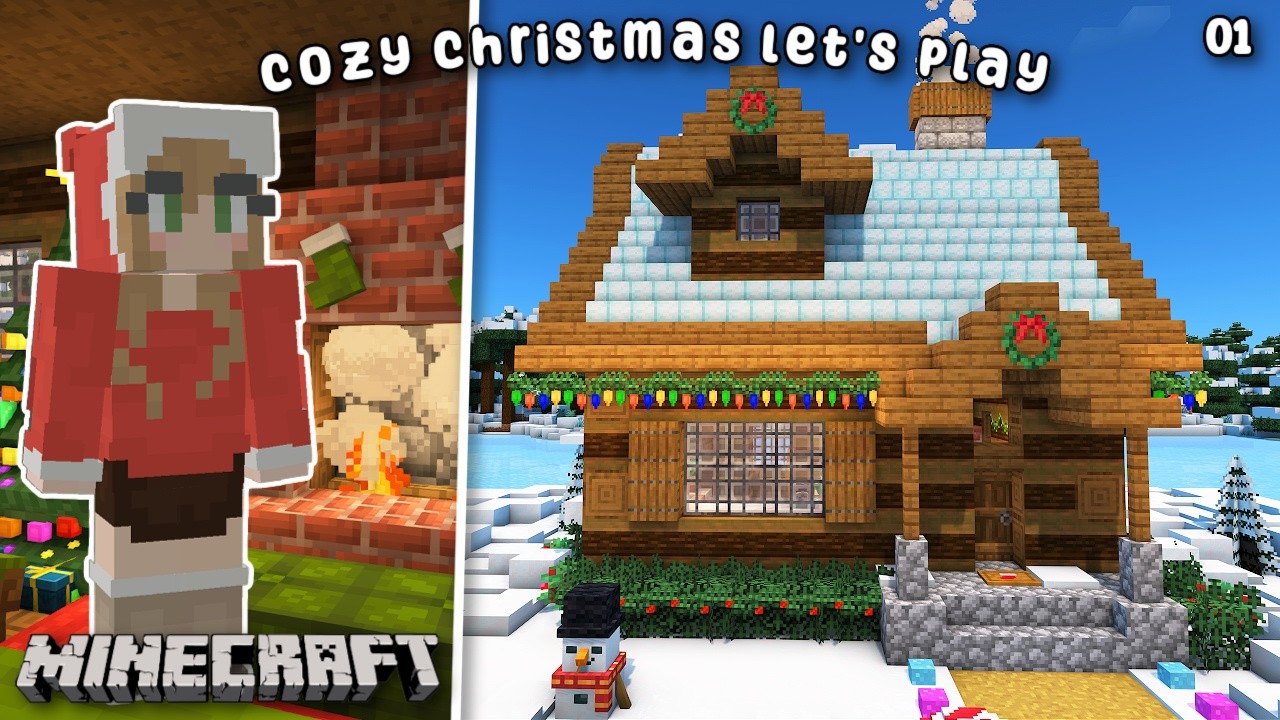 Building The COZIEST Winter Cabin 🎄 | Minecraft Christmas Let's Play Ep ...