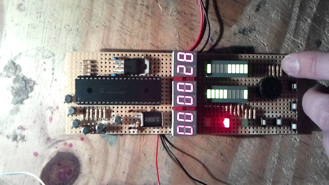 sliders timer prototype V2 sur pic16f877a - YouTube