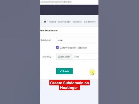 Create Subdomain in cPanel - Hostinger #hosting #shorts - YouTube