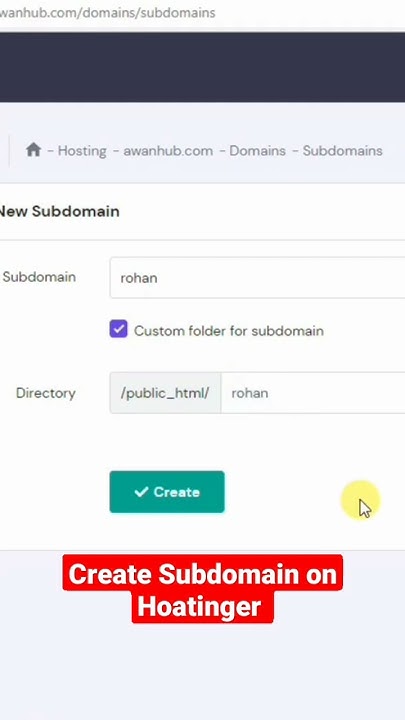 Create Subdomain in cPanel - Hostinger #hosting #shorts - YouTube