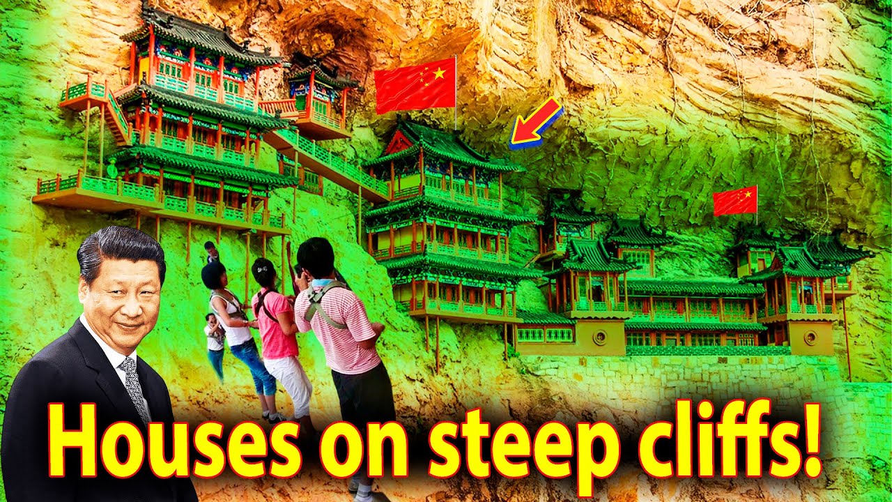 Unusual cliff houses: Chinese craftsmanship. Shocking way of building ...