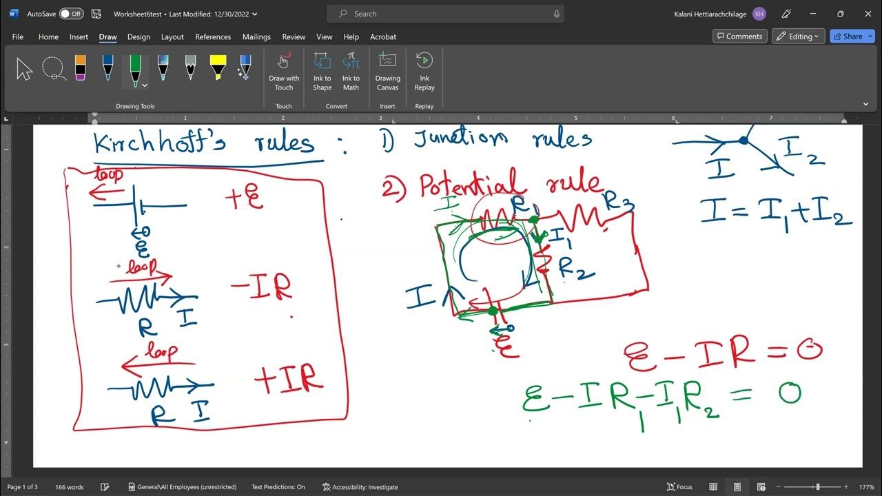Worksheet 6: Multi loop Circuits-Kirchchoff's Rules - YouTube