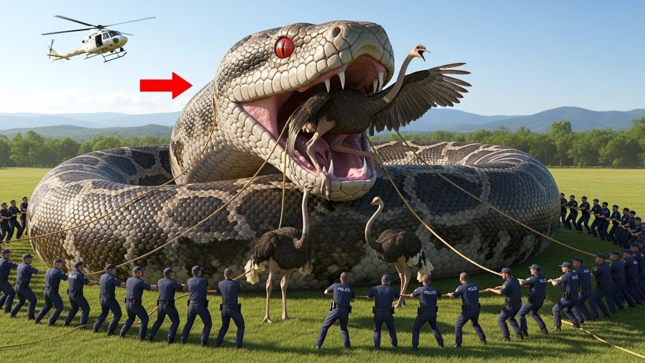 Brave Wildlife Heroes Rescue Ostrich from Deadly Giant Python Attack 🐍 ...
