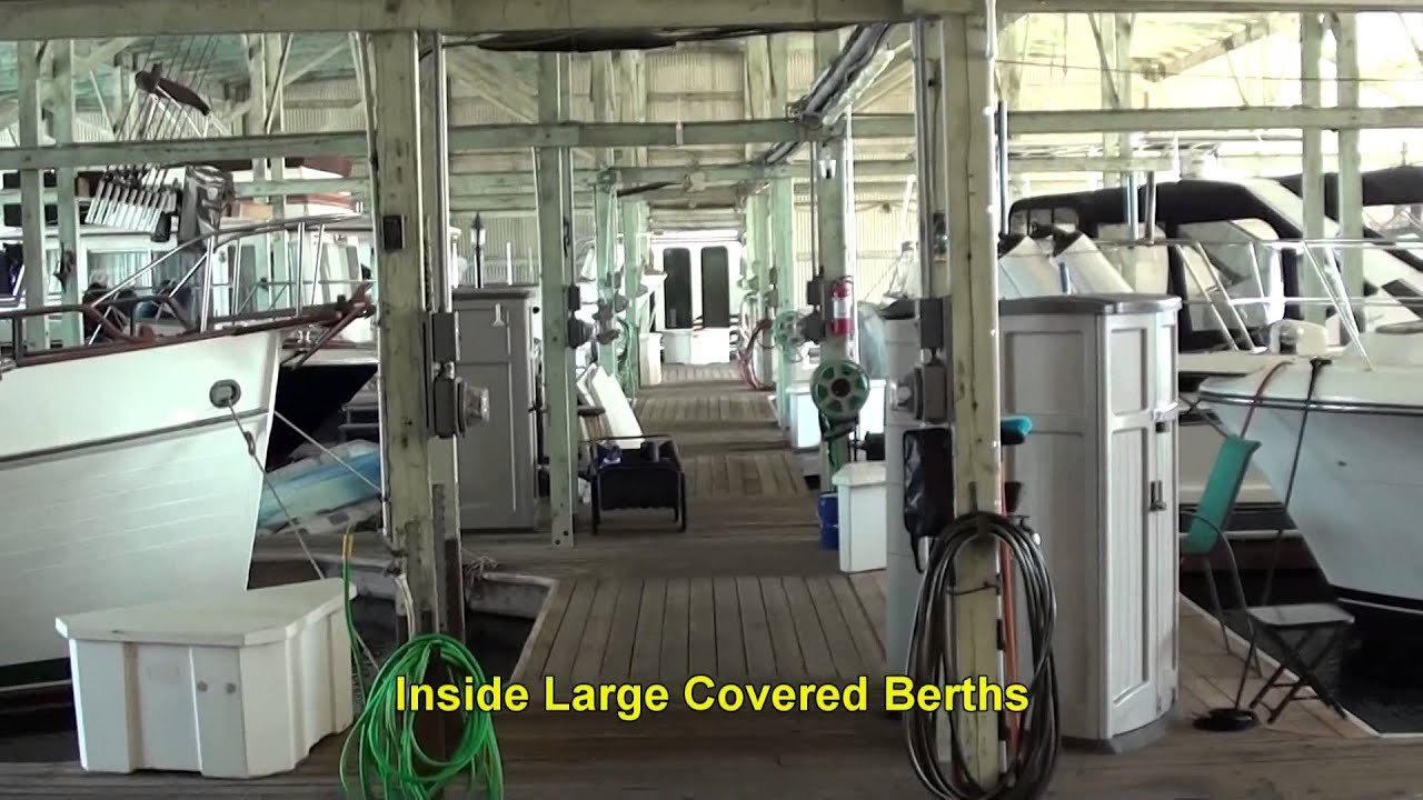 Tower Park Marina & Resort - Inside Large Covered Berths - YouTube