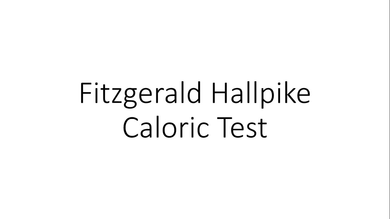 Fitzgerald Hallpike Caloric Test - ENT - YouTube
