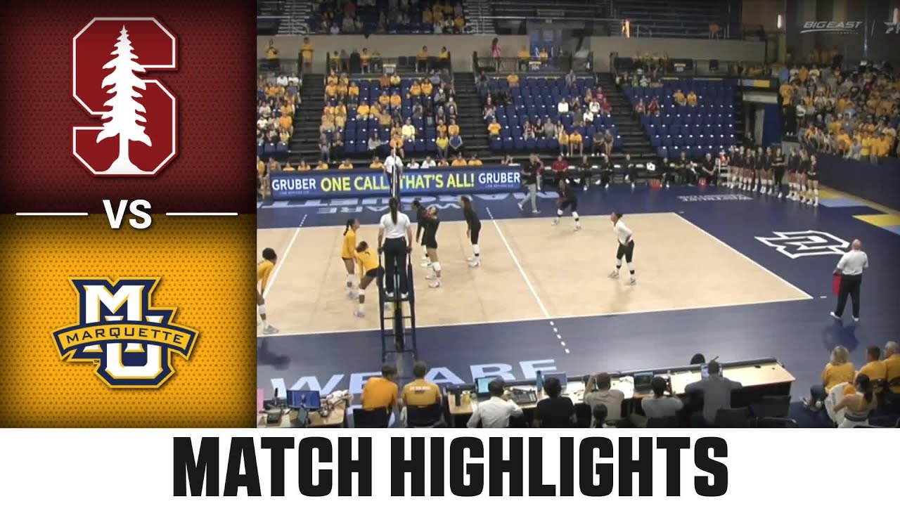 Stanford vs. Marquette Match Highlights | 2024 ACC Volleyball - YouTube