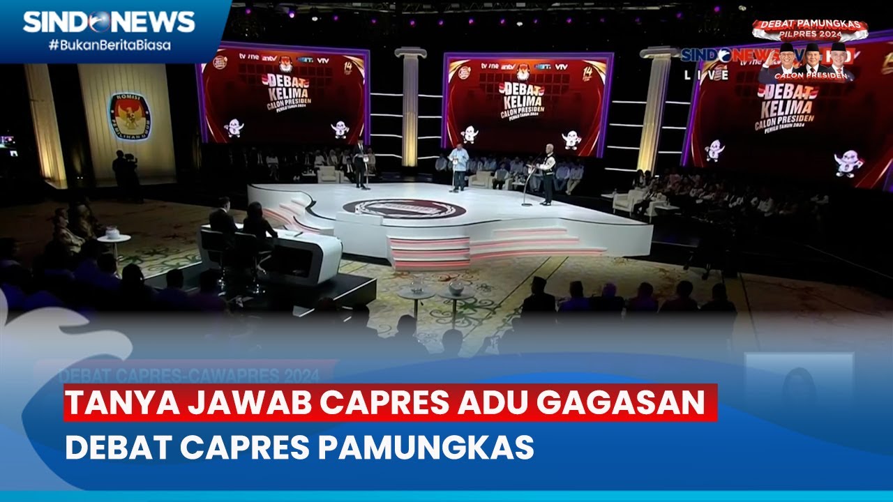 Sesi Tanya Jawab Tiga Capres dalam Debat Pamungkas Capres 2024 - YouTube