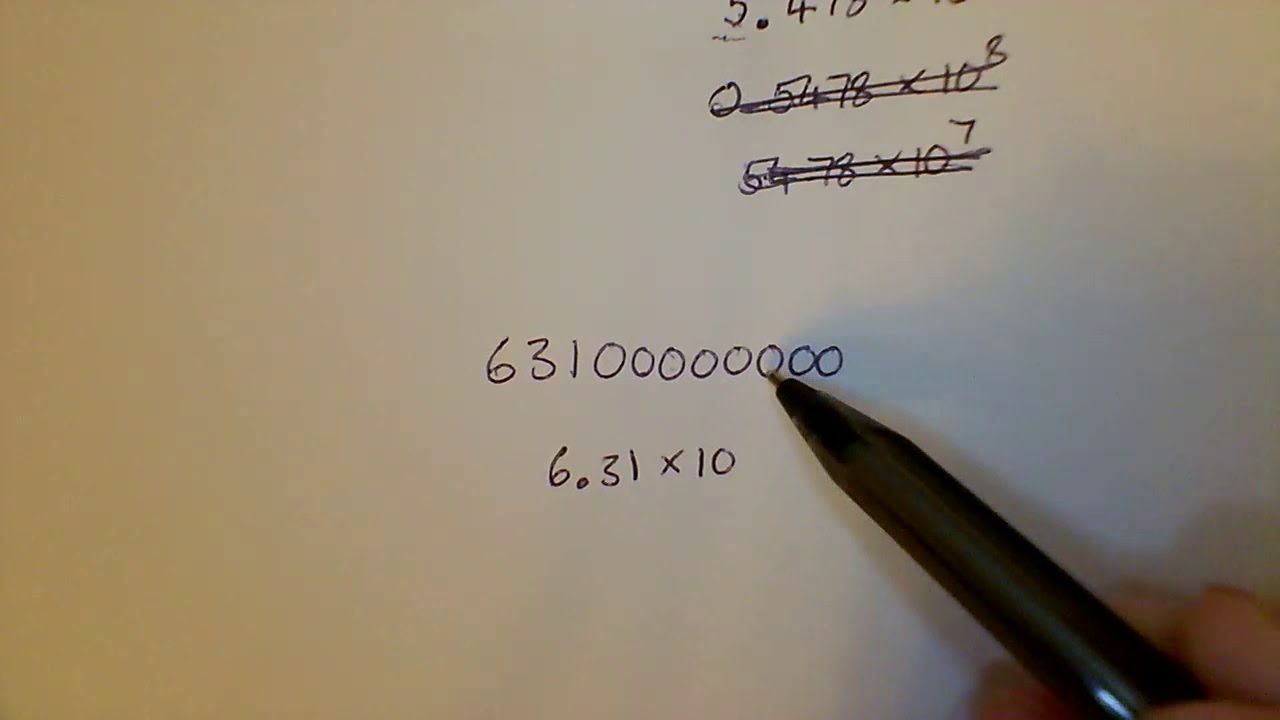 Writing ordinary numbers in scientific notation - YouTube