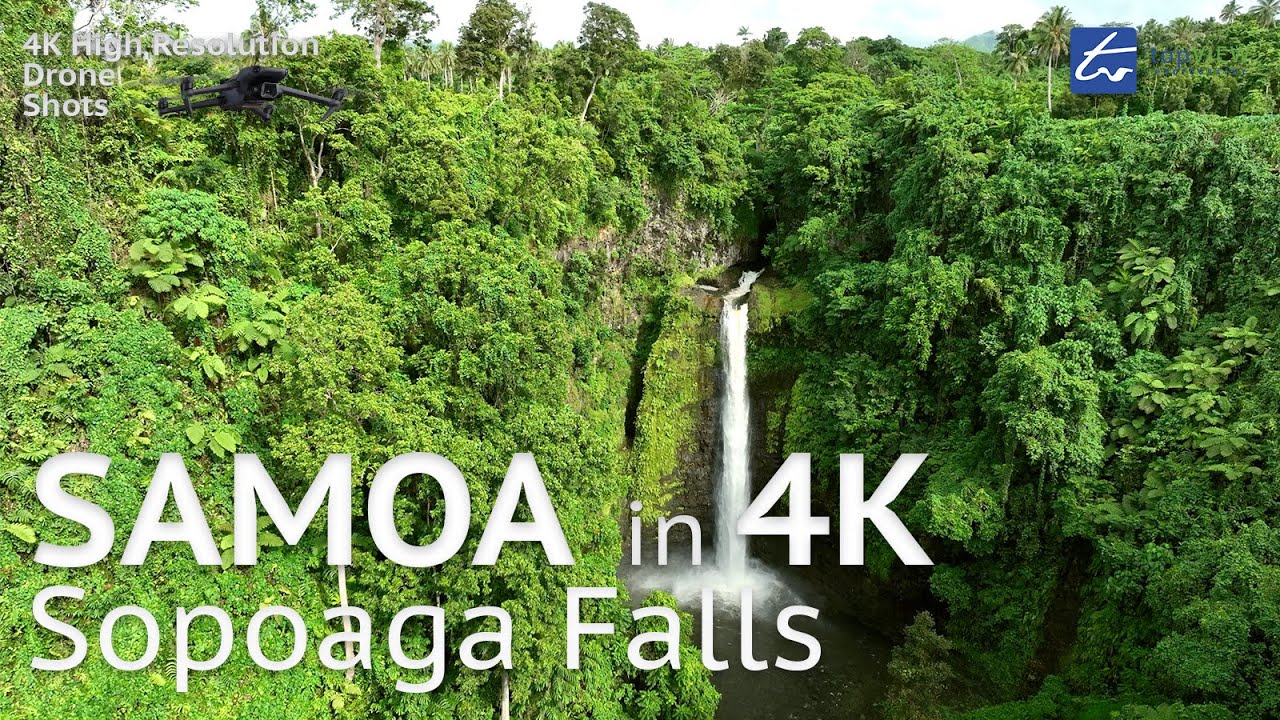 Sopoaga Waterfall, Samoa - 4K Aerial Drone Views - YouTube