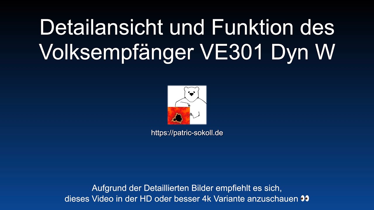 Detailansicht und Funktion des Volksempfänger VE301 Dyn W - YouTube