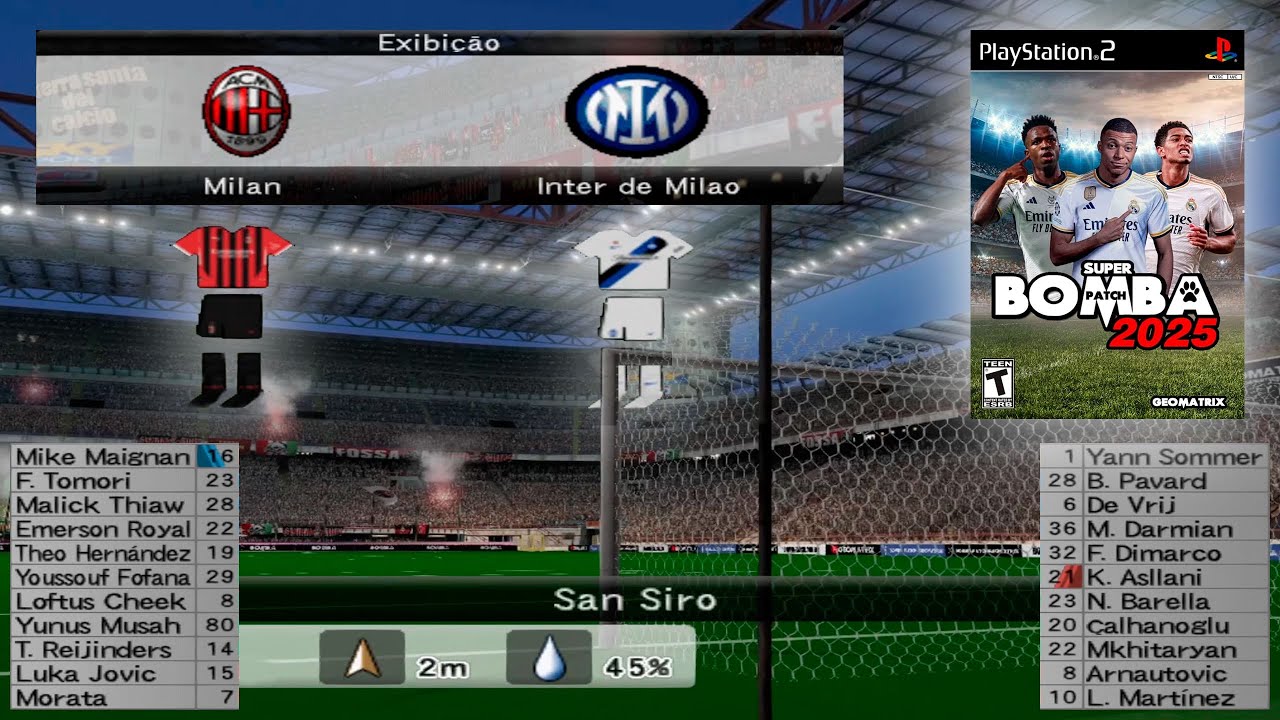 Jogo Milan x Inter de Milão - Gameplay Bomba Patch 2025 Atualizado ...