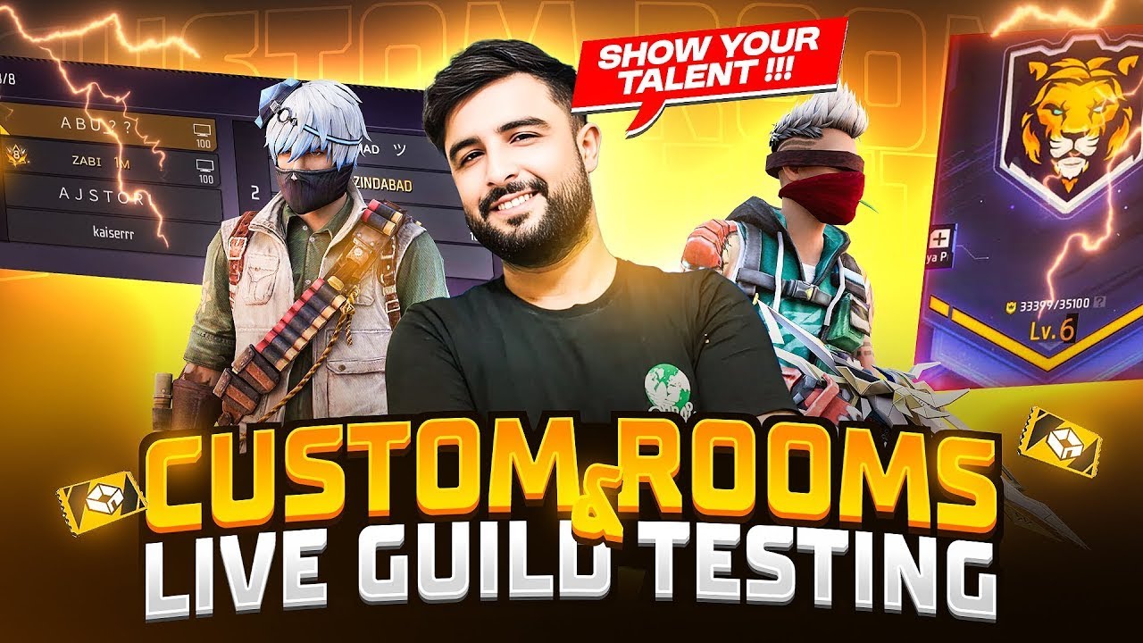 "🔥 Free Fire Custom Rooms LIVE | Guild Tryouts & Skill Test | Join ...