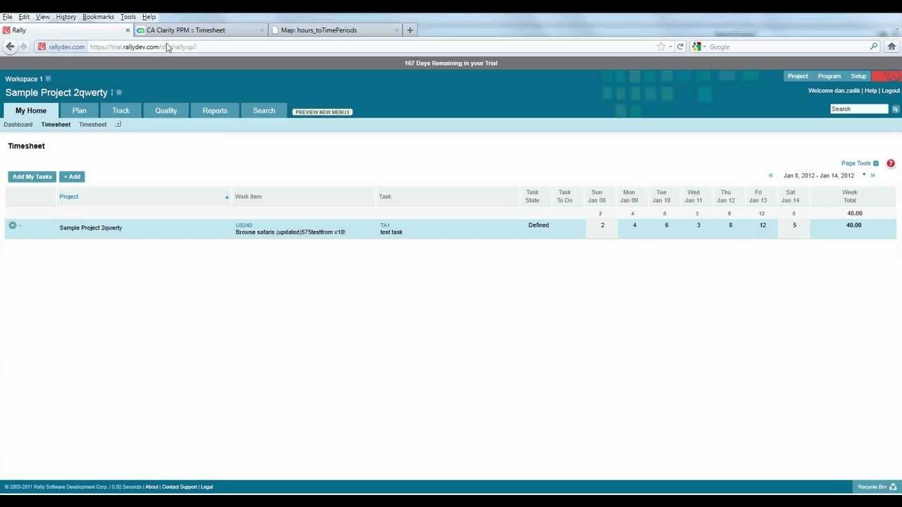 Rally to CA Clarity Integration - Time Sheet Sync - YouTube