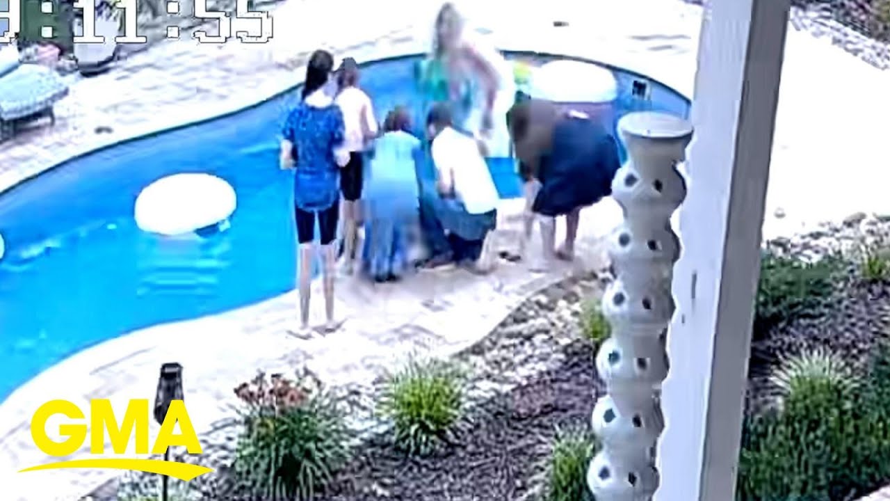 Shocking video shows dad jumping into pool to save 2-year-old daughter ...