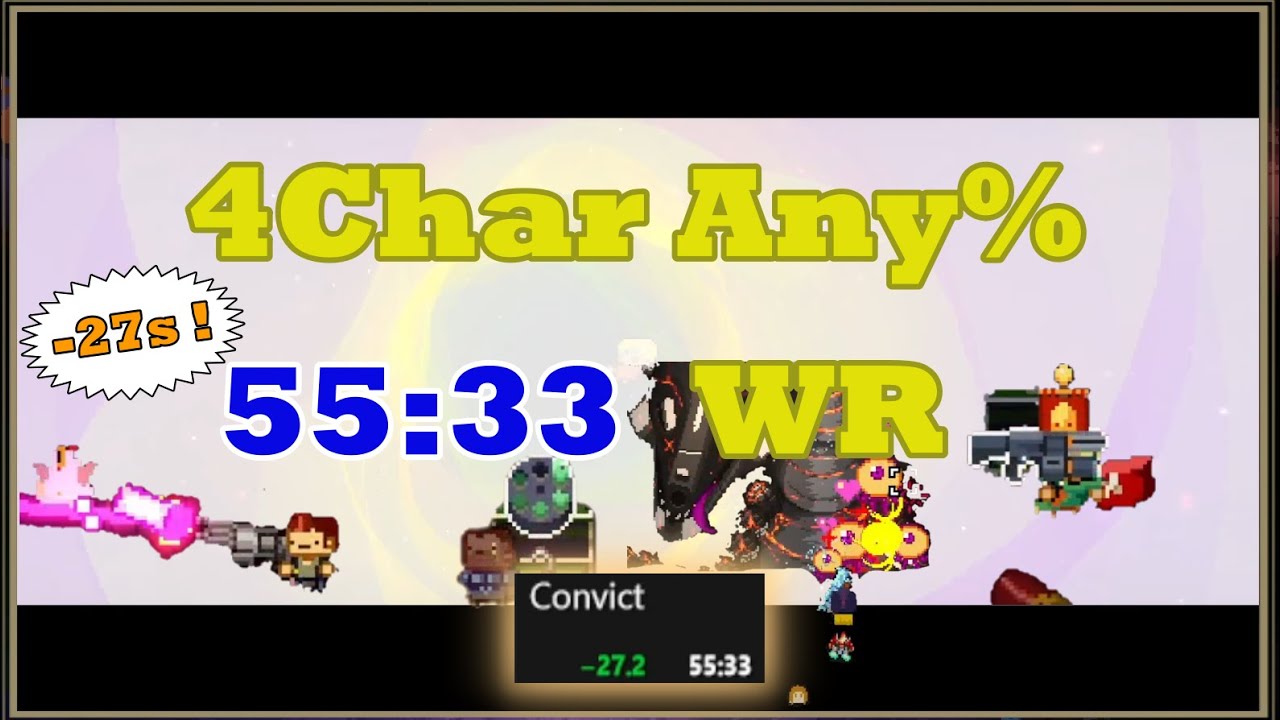 【WR】4Char Any% Speedrun 55:33【Enter the Gungeon】 - YouTube
