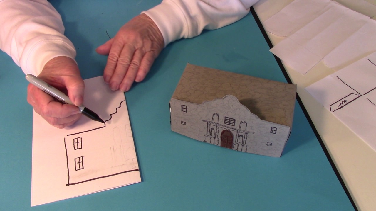 Cardboard 3d Alamo School Project 3D Ceramic Model Kit Fort Alamo (20