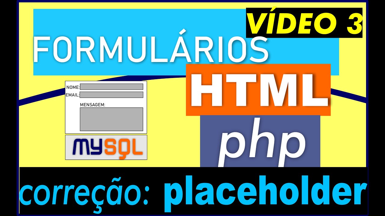 CORREÇÃO E EXPLICAÇÃO DO ATRIBUTO PLACEHOLDER EM HTML. - YouTube