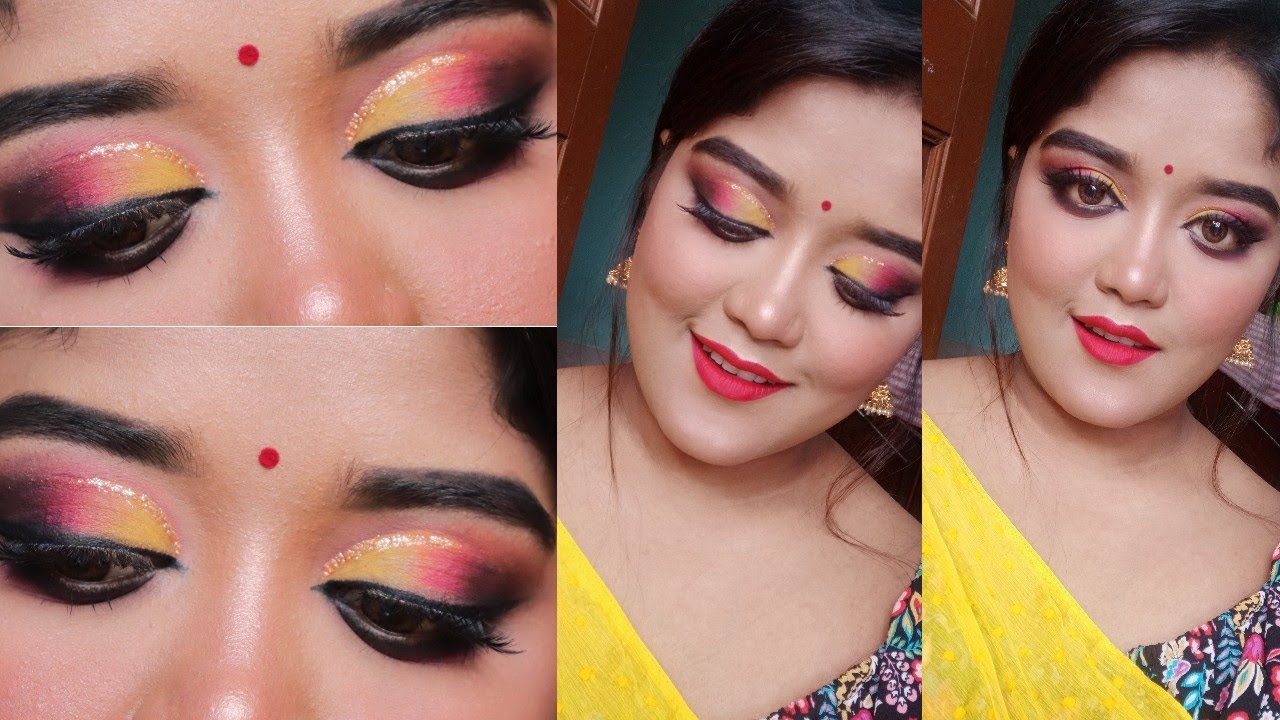 SARASWATI PUJA MAKEUP LOOK 2020 ||My happylife|| - YouTube