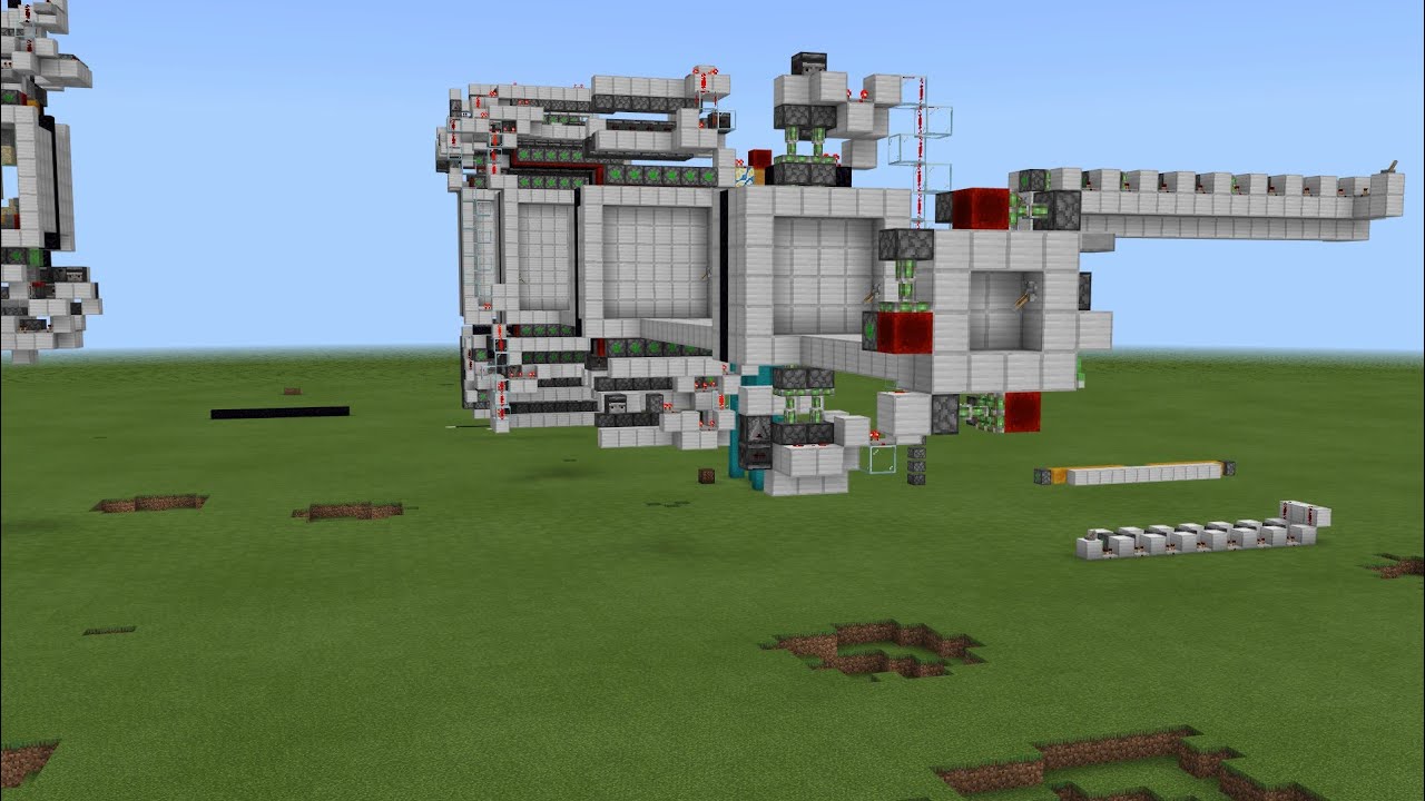 Large redstone piston door series MCPE - YouTube