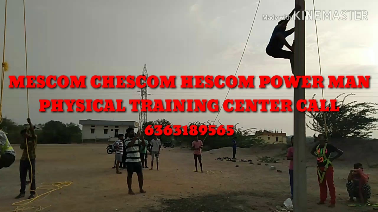 Pole Climbing KPTCL ESCOM Physical Training Center - YouTube