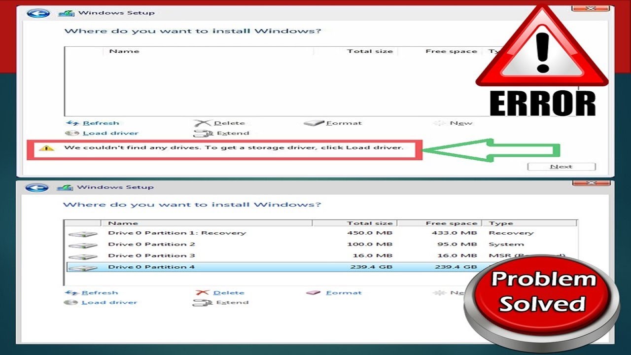 We Couldn't Find any Drives Windows 10/11 installation. Do not show hard disk . 100% Working ...