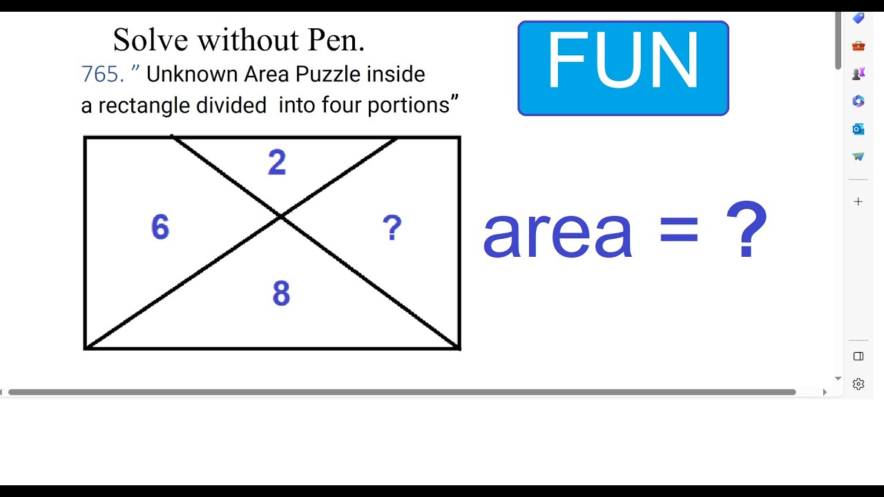 765. ” Unknown Area Puzzle inside a rectangle divided into four ...