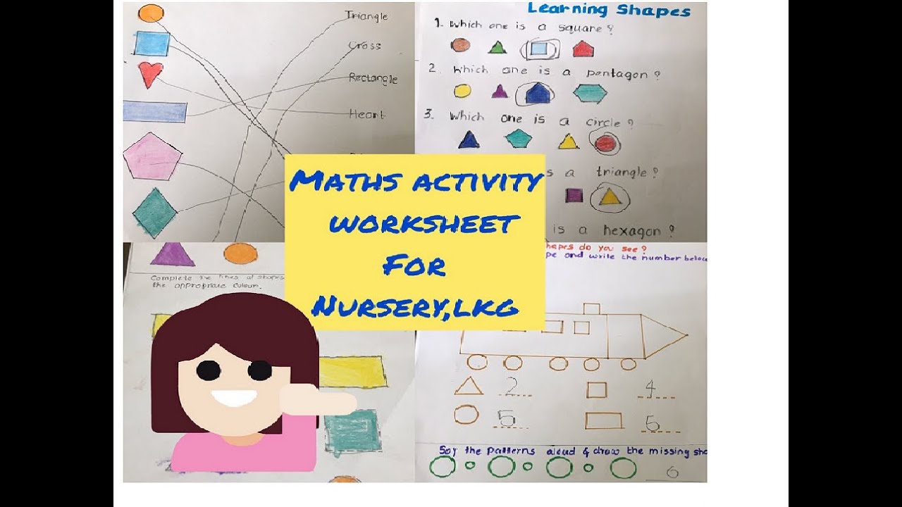 Teach kids shapes | Math Shapes worksheets Pre-K, Nursery, LKG,UKG ...