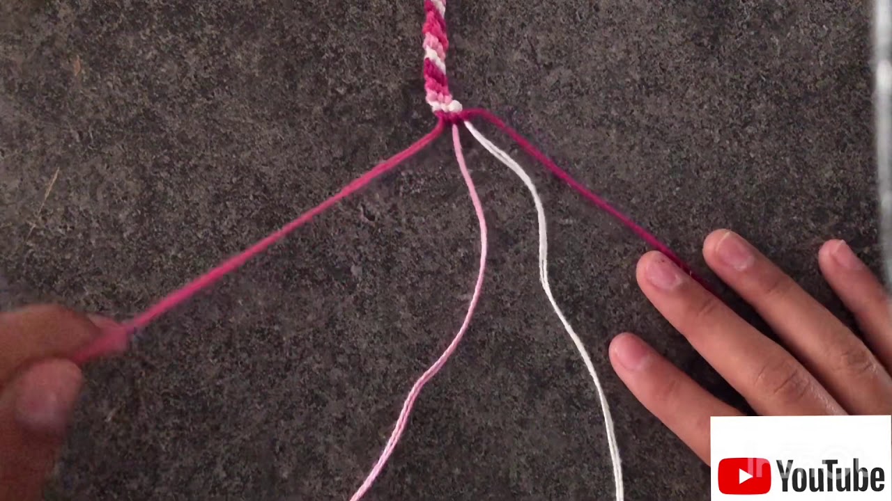 Candy Striped friendship bracelet tutorial 👌🏼 - YouTube