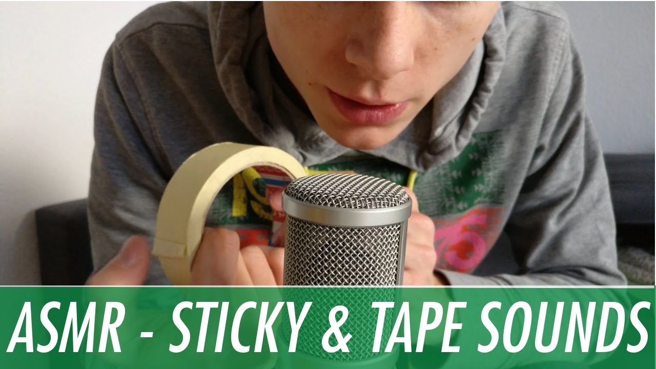 ASMR - Sticky Sounds and Tape Sounds - with Male Whispering - YouTube