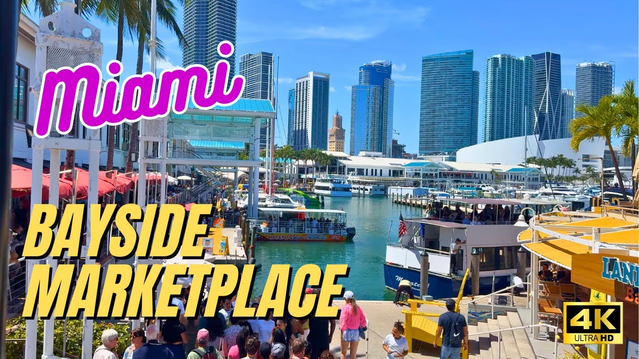 [4K] Bayside Marketplace 🛍️ A Vibrant Walking Tour in Downtown Miami ...