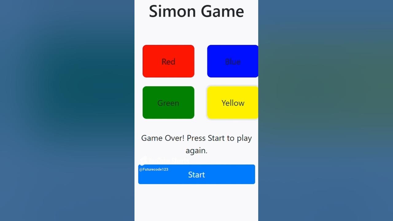 Simon Game Using Html Css Bootstrap And Javascript Viralnow Shorts Freesourcecode Htmlcssjs