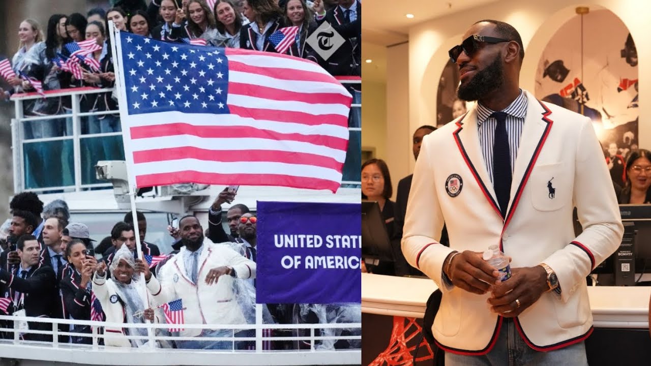 LeBron James bears the flag for USA at the Olympic Opening Ceremony ...